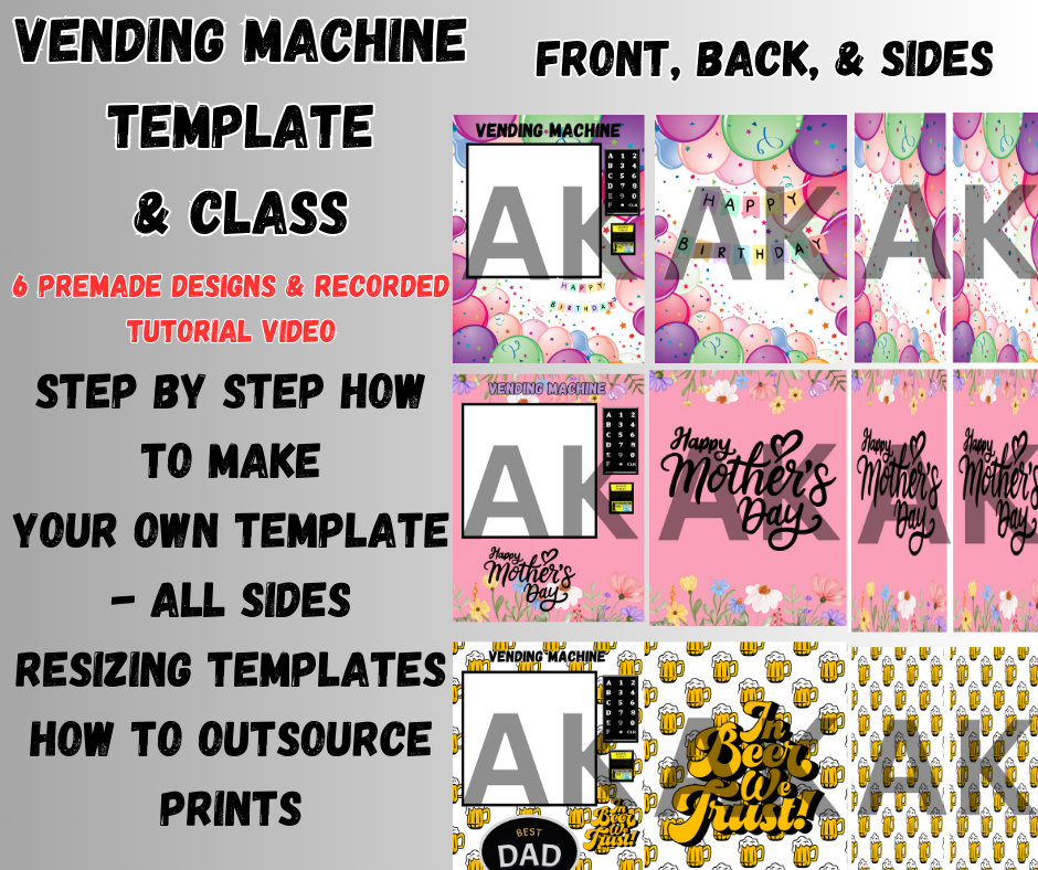 Vending Machine Template & Tutorial Video - All Sides – Alexis' Kreations