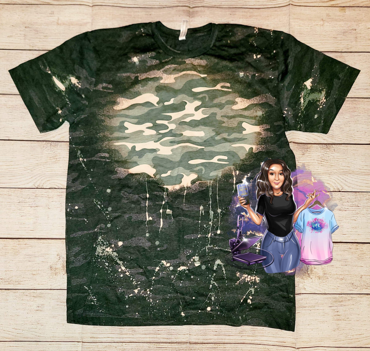 Camo Bleached Blank – Alexis' Kreations